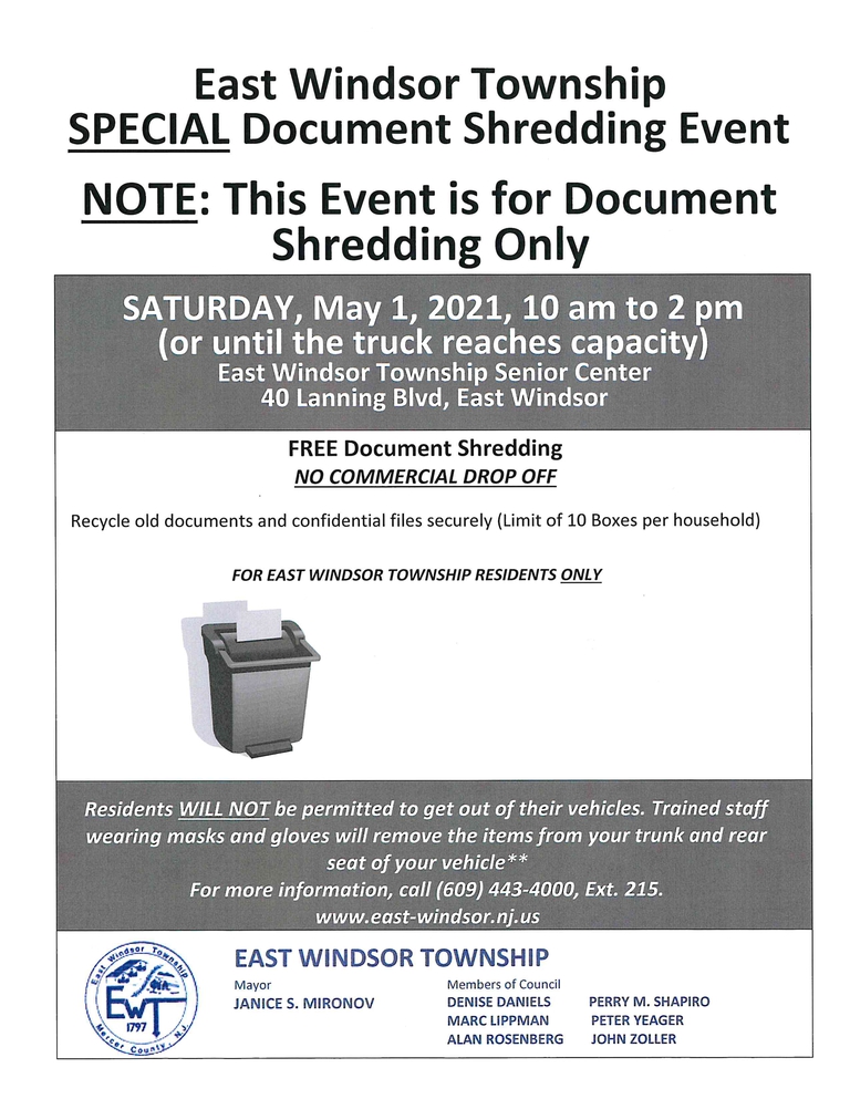 Official Website of East Windsor Township, New Jersey - Special ...