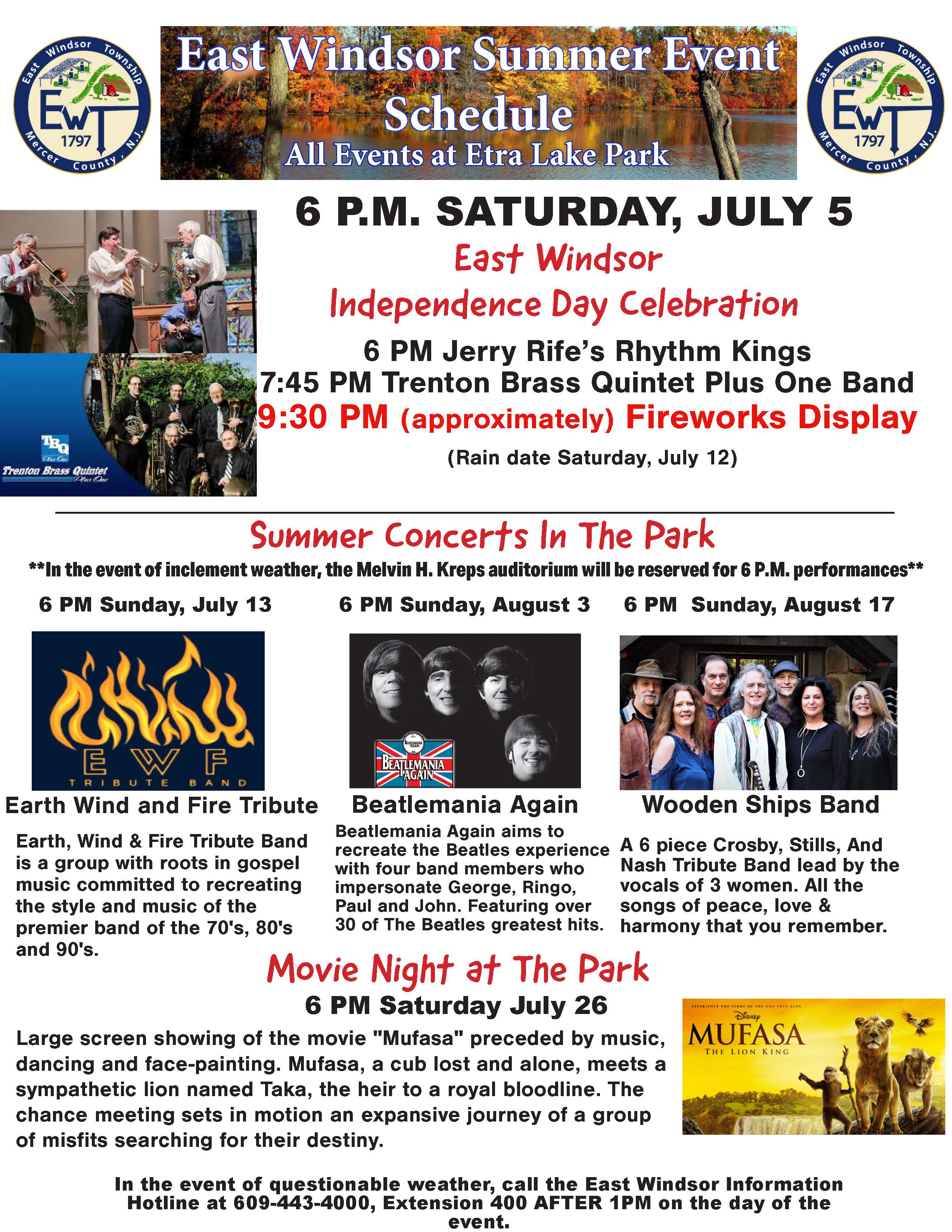 Official Website of East Windsor Township, New Jersey - Summer Events 2025